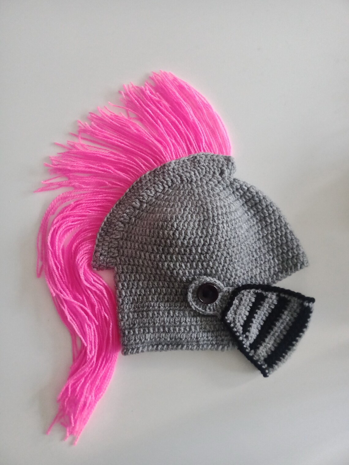 Crochet Knight Hat With Fringe -gladiator-medieval Knight Helmet Hat ...