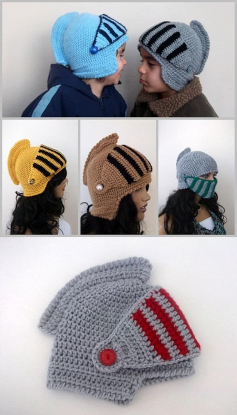Mustard Yellow Crochet Knight Hat-knight Hat With Movable and ...