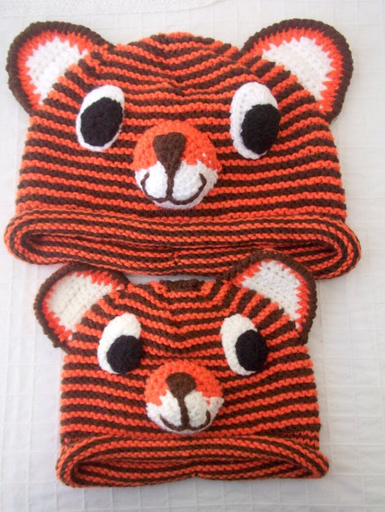 Tiger Hat knitting Tiger Hat-father and Son Tiger Hats-boy - Etsy