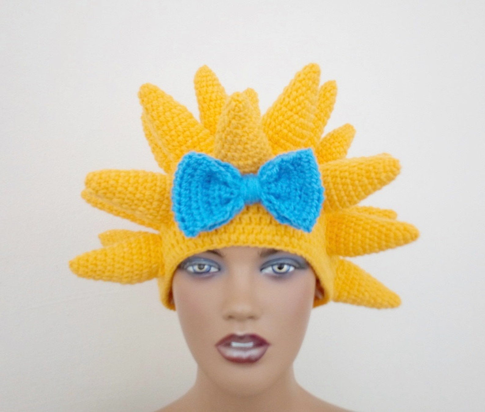 Crochet Maggie and Lisa Simpson Hats-for Two Hats-crochet - Etsy