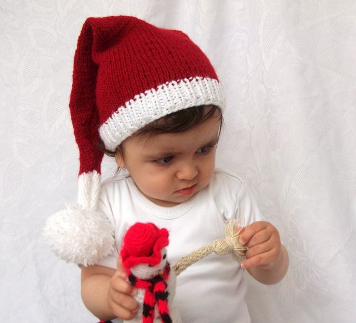 Baby Santa Hat christmas Newborn Hatphoto Prop Knitting - Etsy