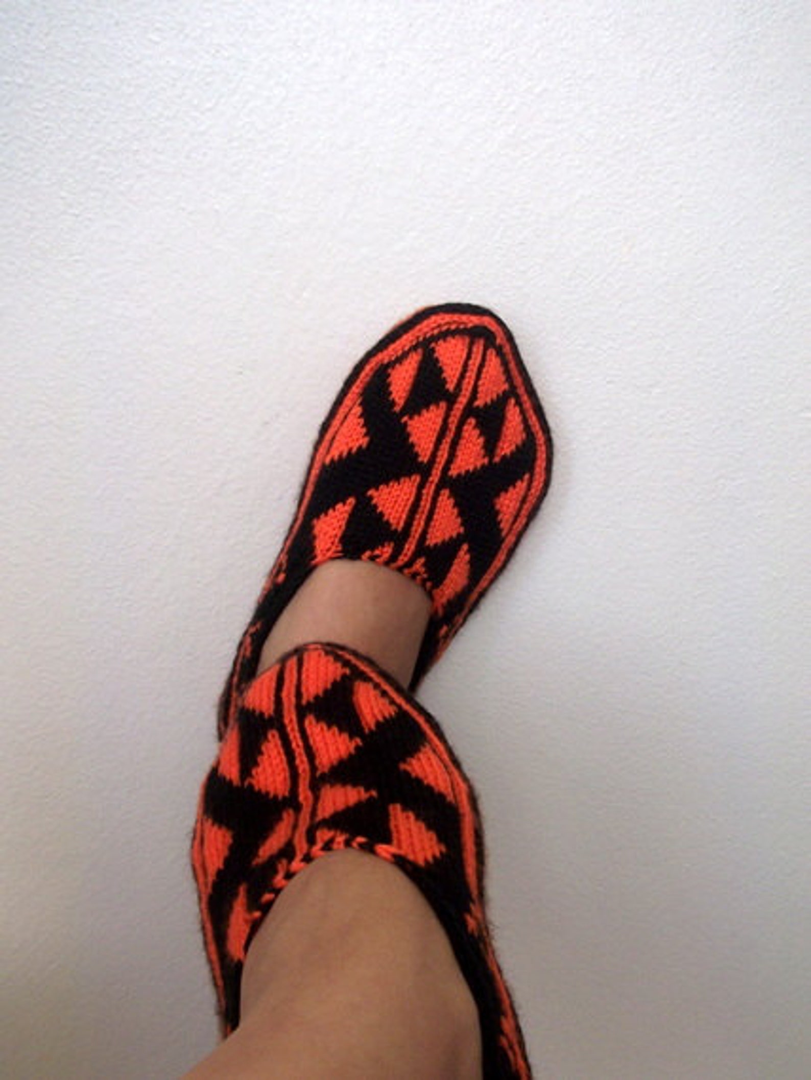 Hand Knit Women House Slipper Winter Home Slippers Adult Size Etsy