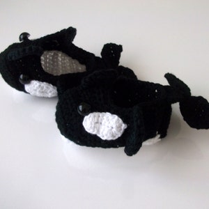 Cotton Crochet Baby Orca Slippers, House Shoes-crochet Baby Booties-for ...