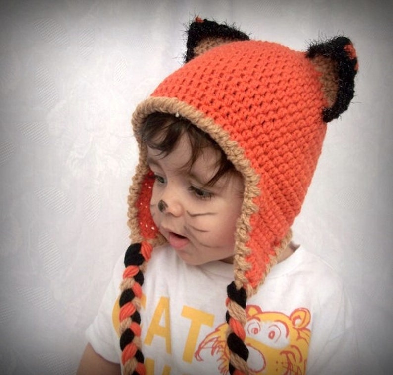 Fox Hat crochet Baby Hat-fox Hat With Earflaps Renard-for - Etsy