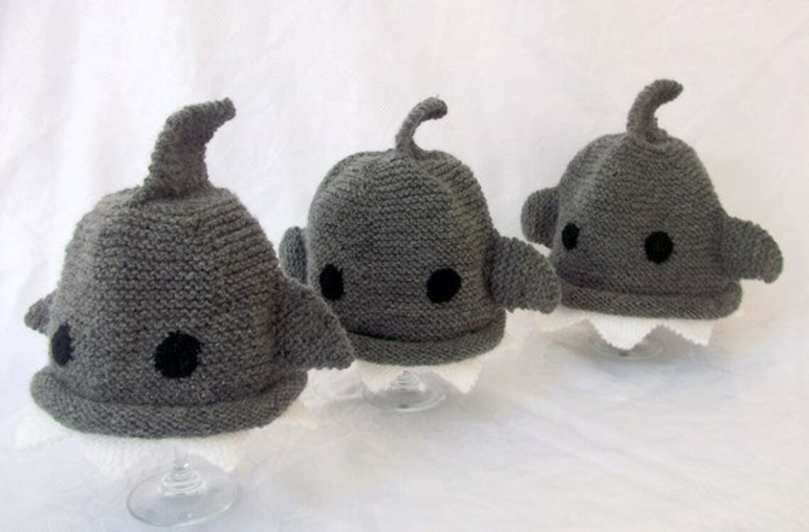 Shark Hat -knitting Baby Hat - for Baby or Toddler-size 6-12 Months ...