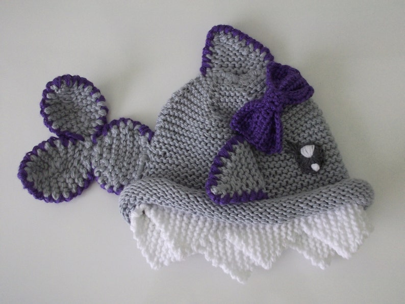 Shark Hat -girl or Boy-knitting Baby Hat - for Baby or Toddler-gray ...
