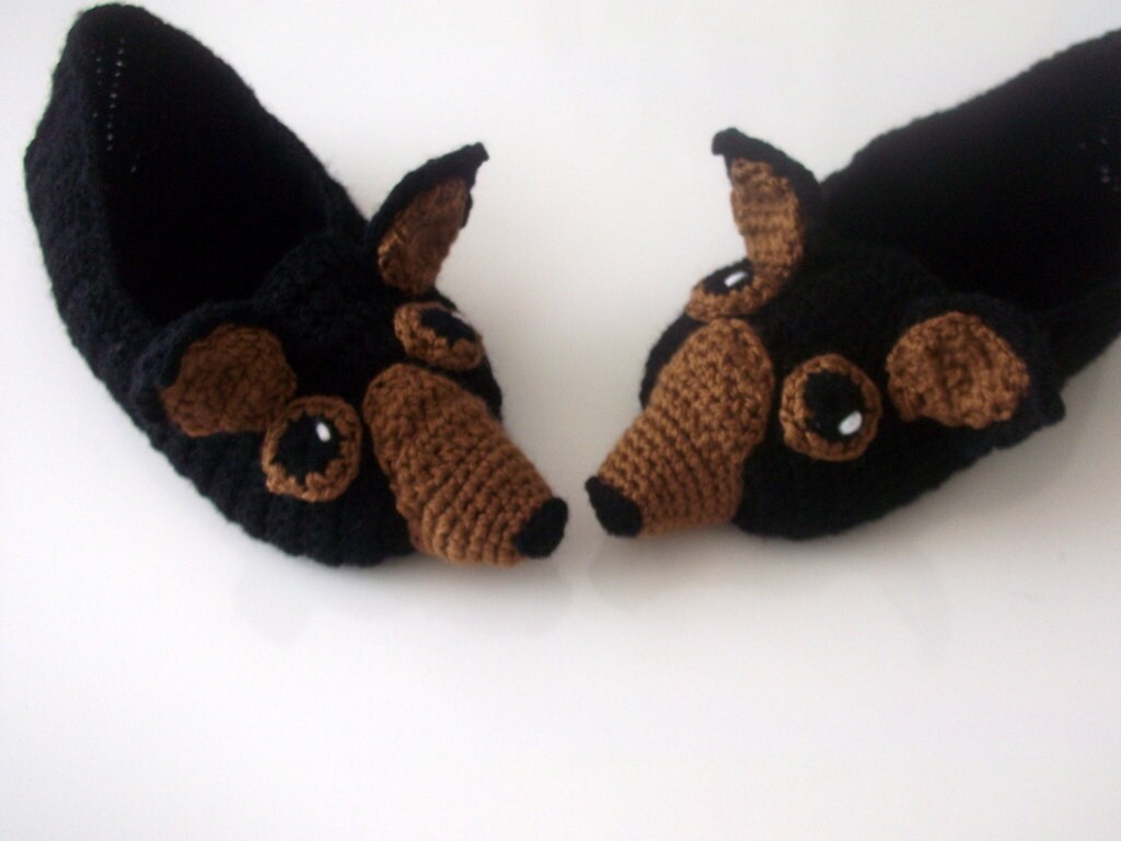 Crochet Chihuahua Slippers-brown and Black-crochet Dog Slippers ...