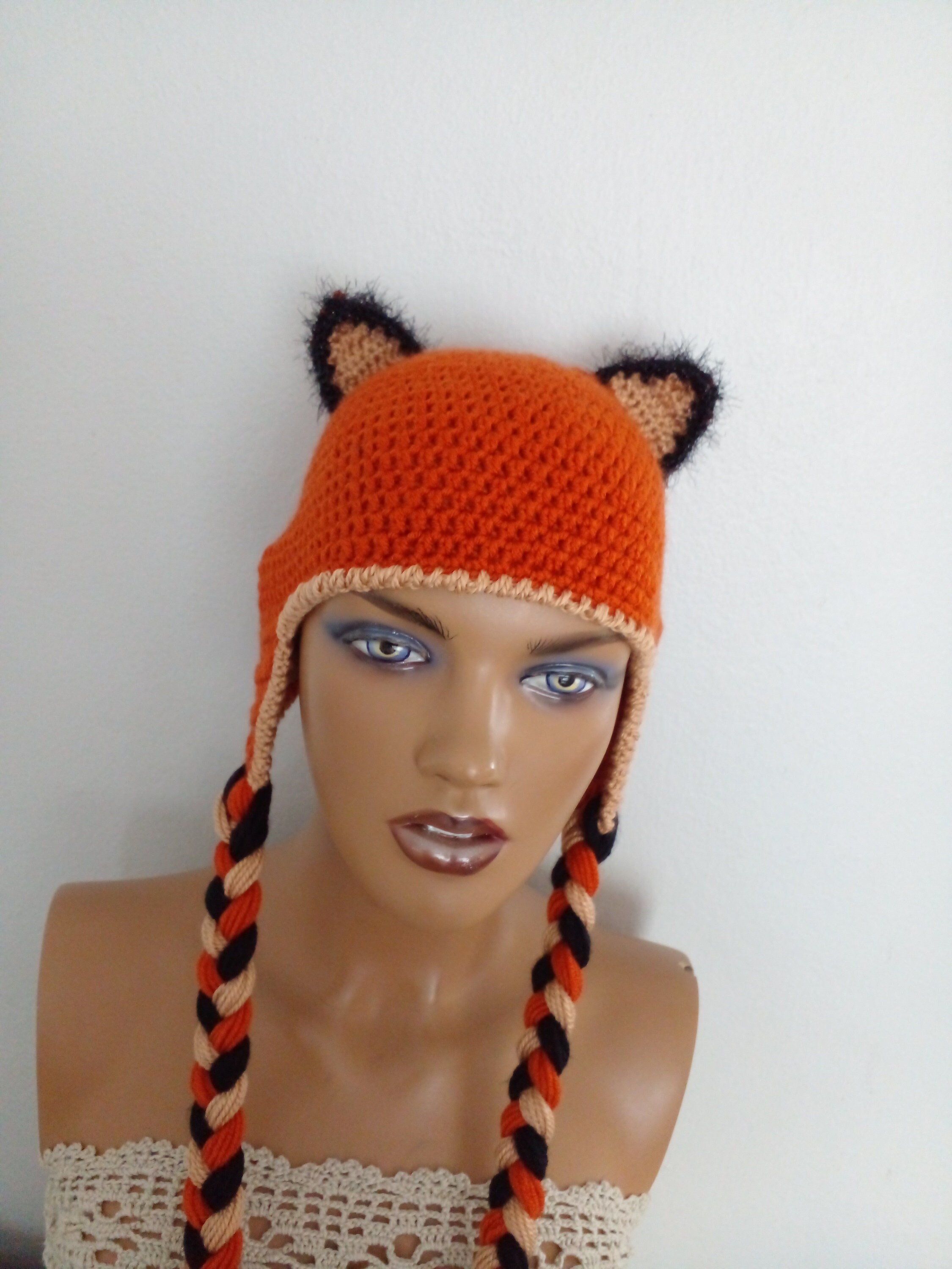 Fox Hat -crochet Baby Hat-fox Hat With Earflaps - Renard-for Baby or ...