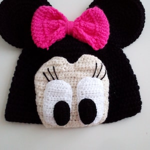 Minnie Mouse Crochet Hat-for Halloween-mini Mouse Hat-crochet - Etsy