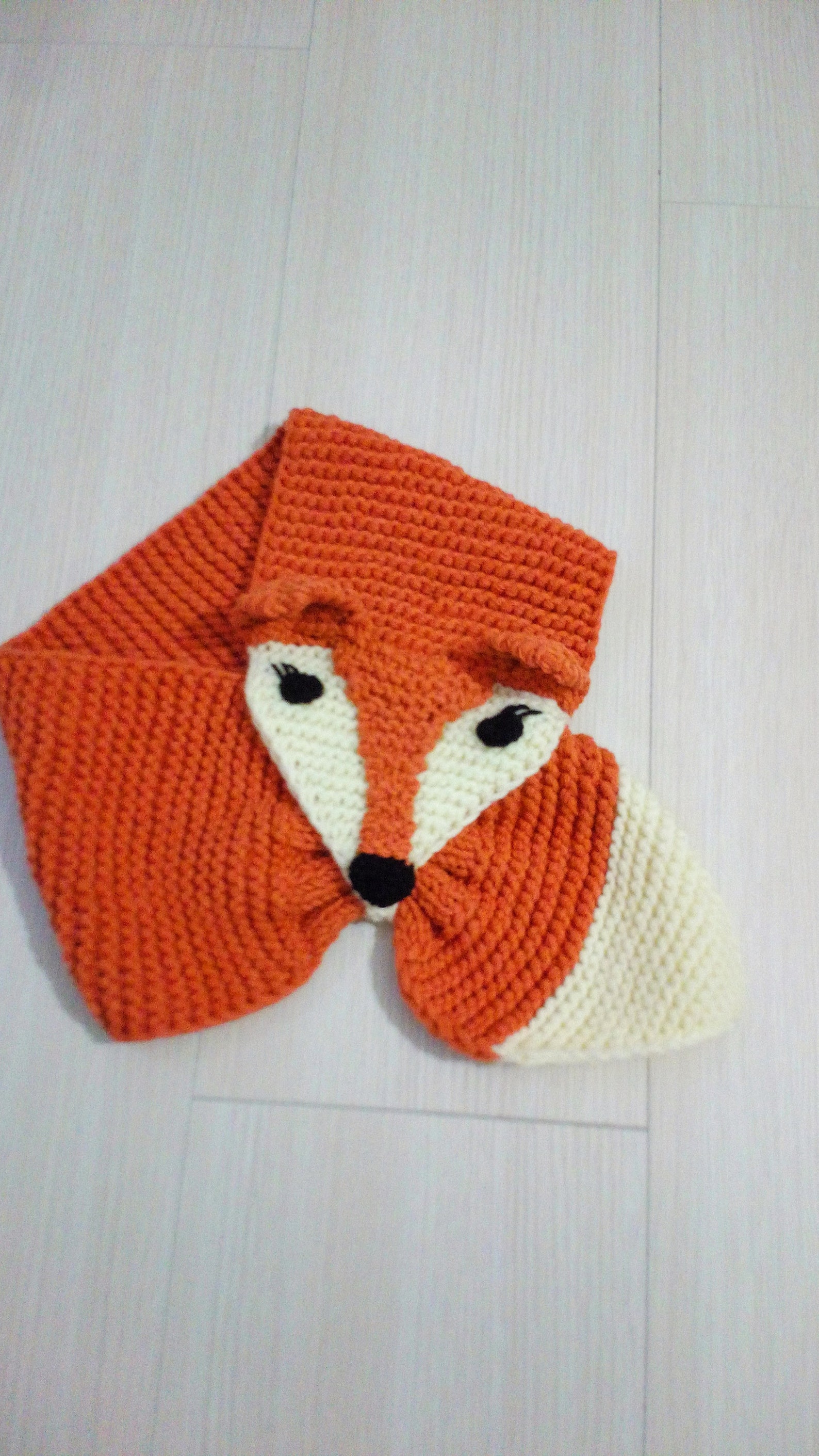 Hand Knit FOX Scarf /knit Fox Scarf /neck Warmer for Kids or Audlt ...