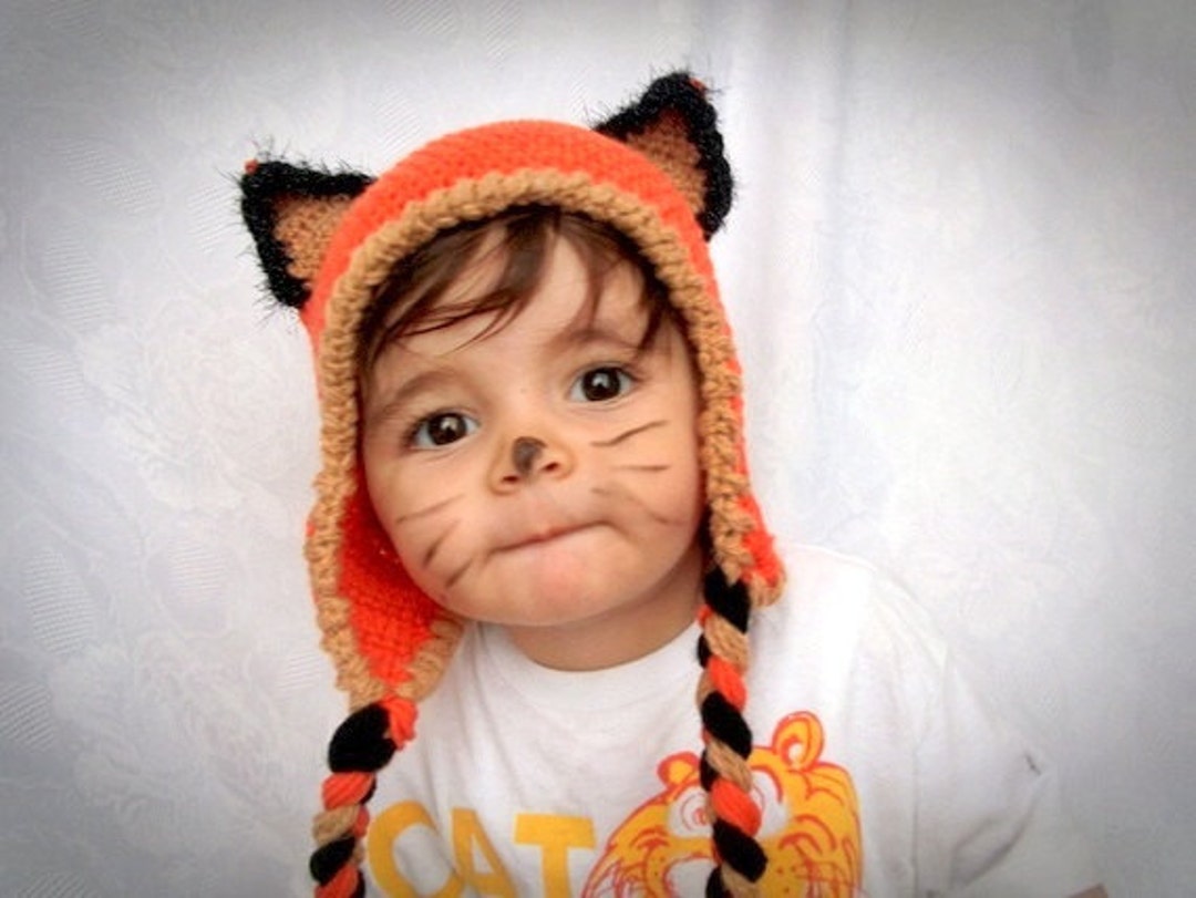 Fox Hat -crochet Baby Hat-fox Hat With Earflaps - Renard-for Baby or ...
