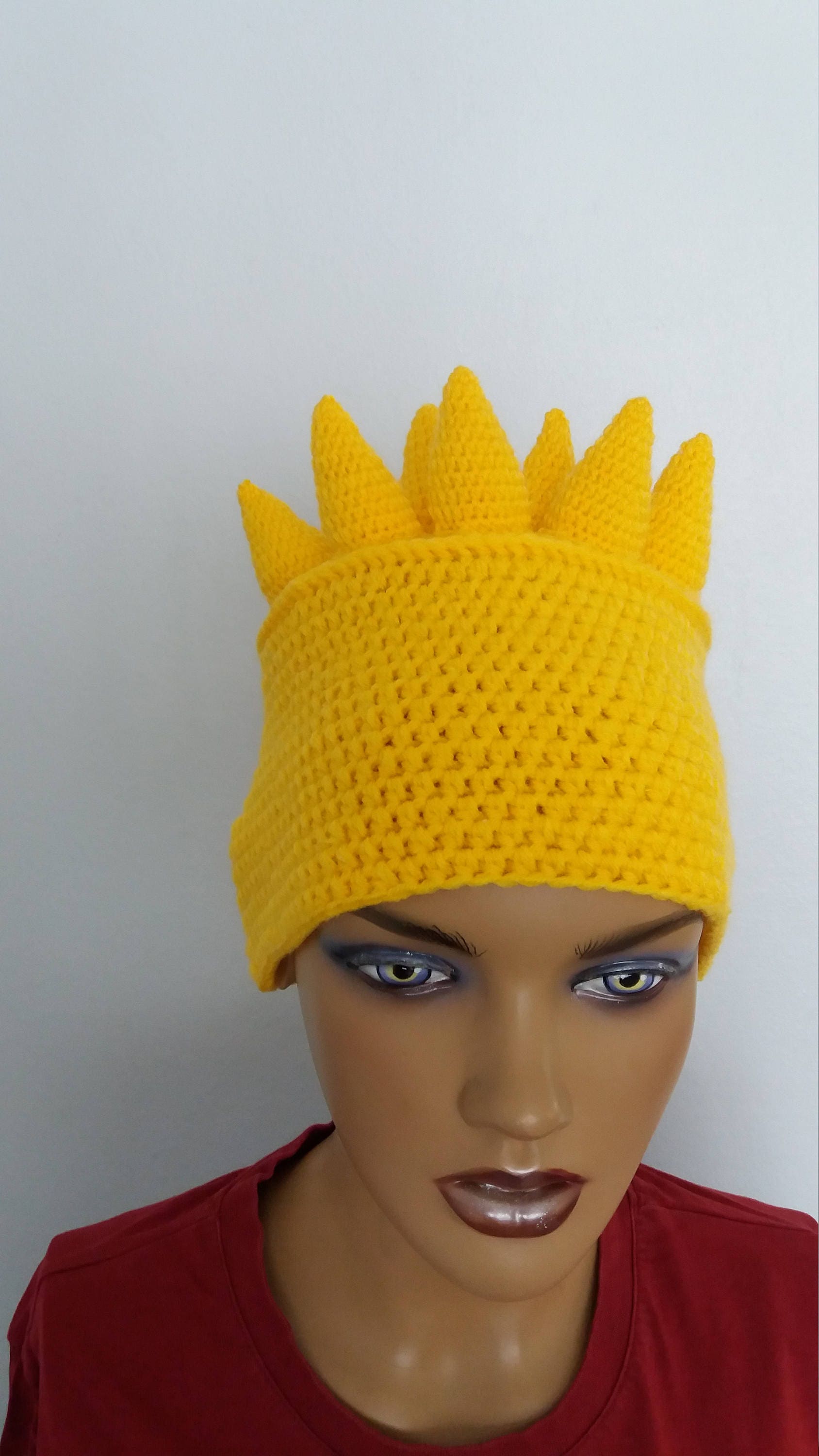 Crochet Bart Simpson Hat and Crochet Lisa Simpson Wig-crochet Bart ...