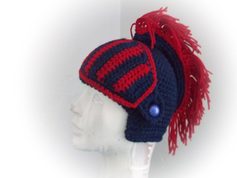 Crochet Knight Hat With Fringe -gladiator-medieval Knight Helmet Hat ...