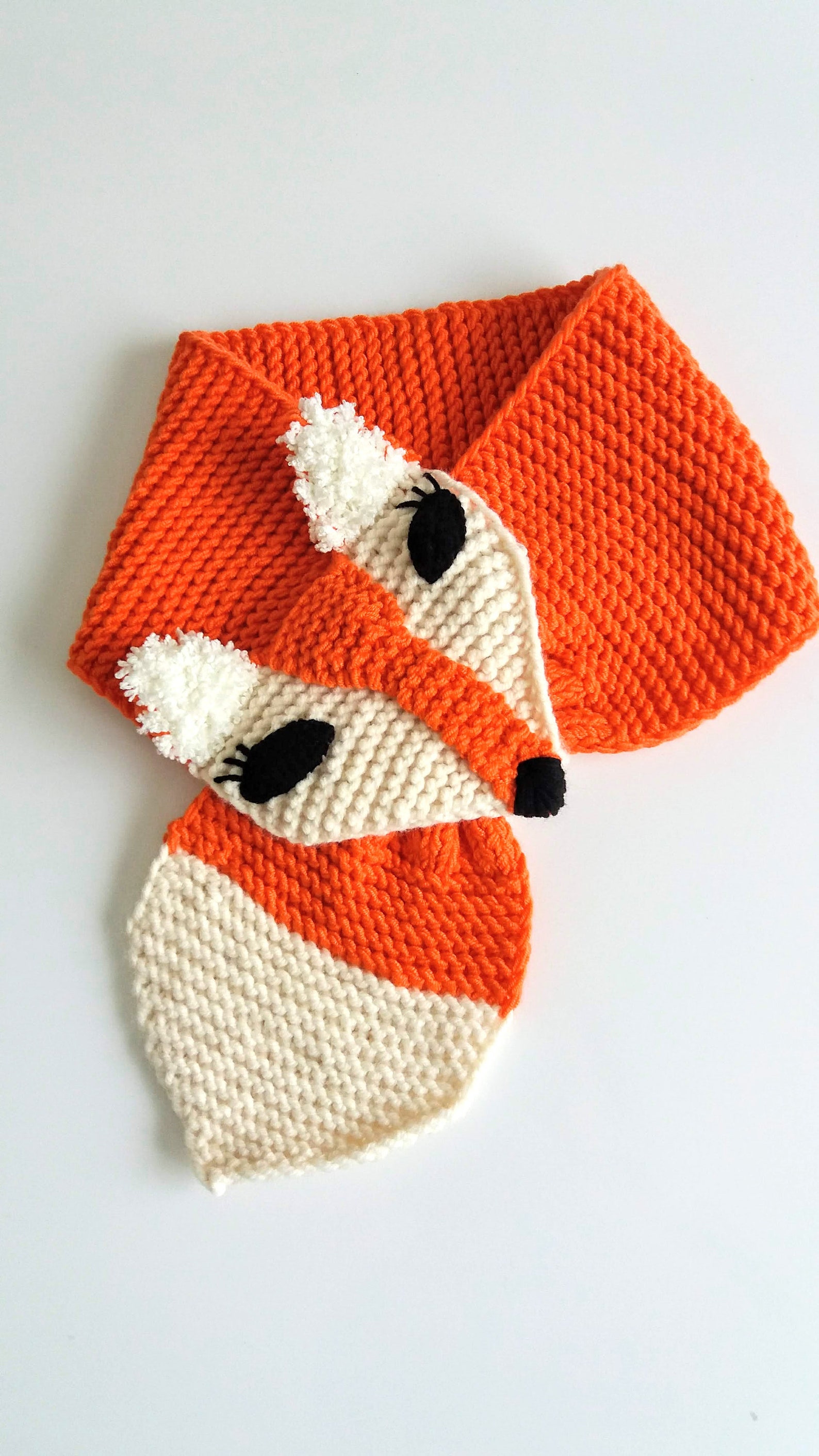 Hand Knit FOX Scarf /knit Fox Scarf /neck Warmer for Kids or Audlt ...