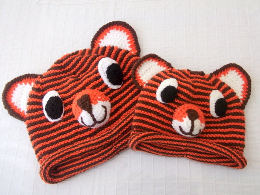 Tiger Hat knitting Tiger Hat-father and Son Tiger Hats-boy Halloween ...