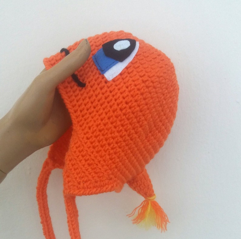 Charmander Inspired Crochet Hat,charmander Hat - Etsy