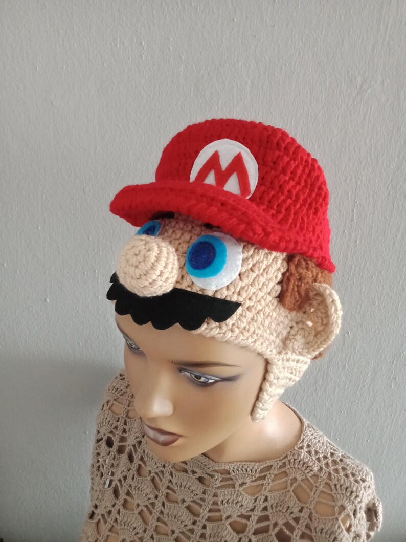 Crochet Mario Hat,select Character,toddlers Children Boys,earflap Hat ...