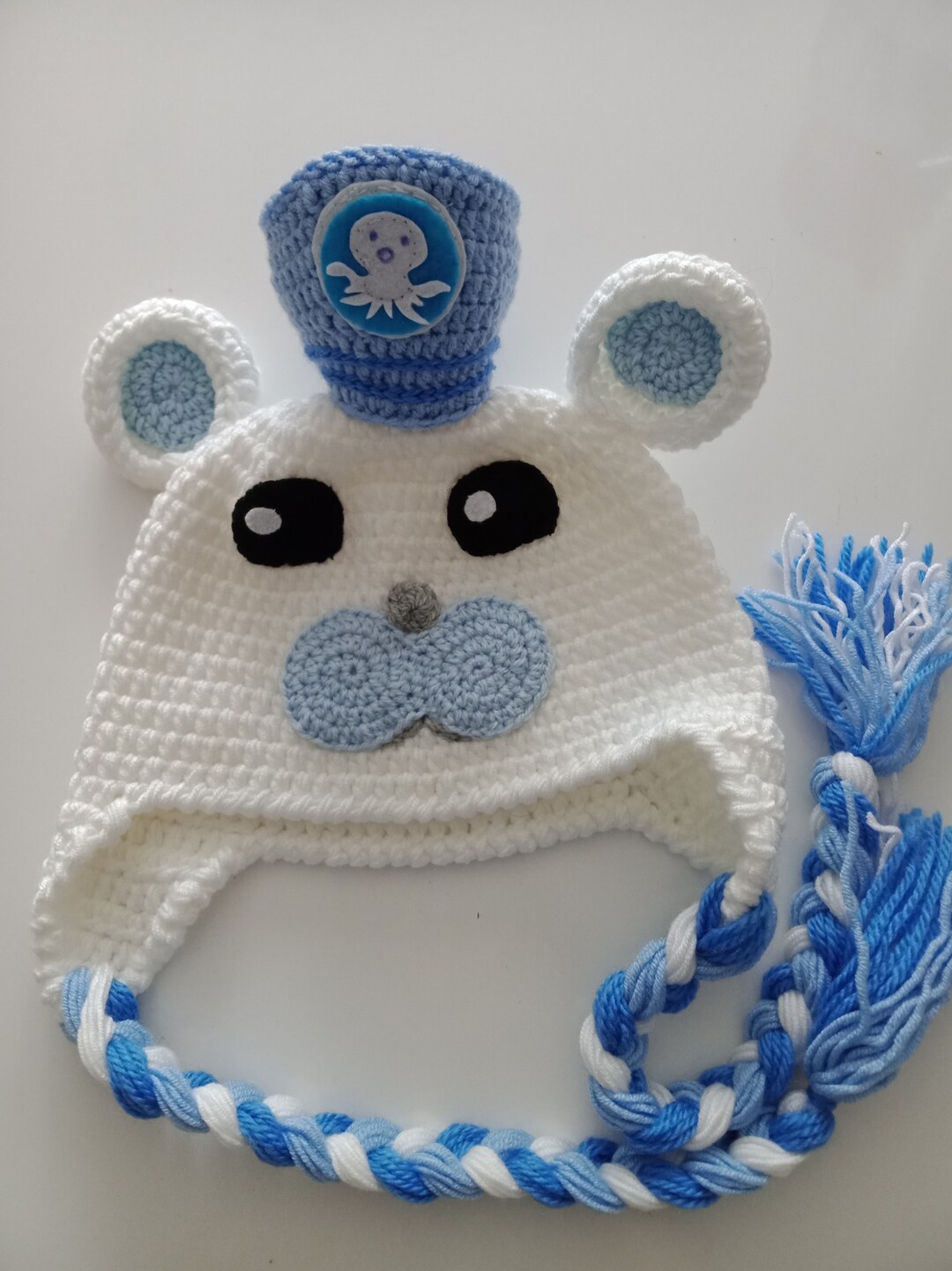 Crochet Captain Hat,captain Barnacle Inspired Hat, Handmade Hat, Made ...