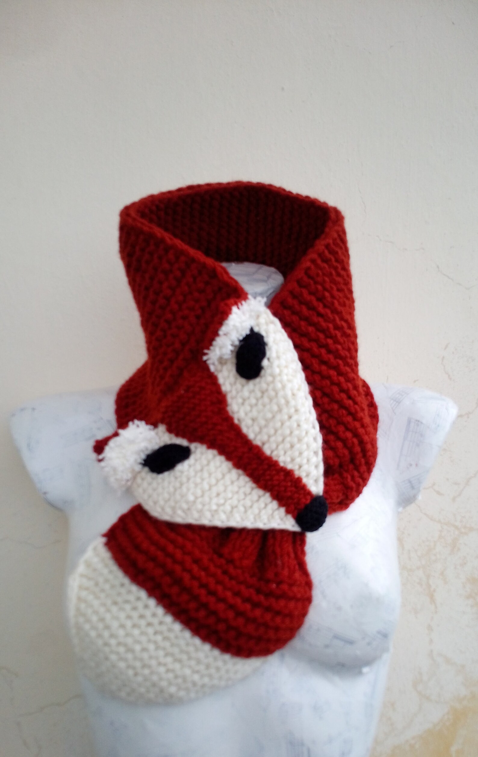 Hand Knit FOX Scarf /knit Fox Scarf /neck Warmer for Kids or Audlt ...