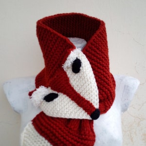 Hand Knit FOX Scarf /knit Fox Scarf /neck Warmer for Kids or Audlt ...