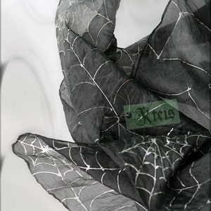 Emo Style Dark Silk Scarf Victorian Steampunk Fashion - Etsy
