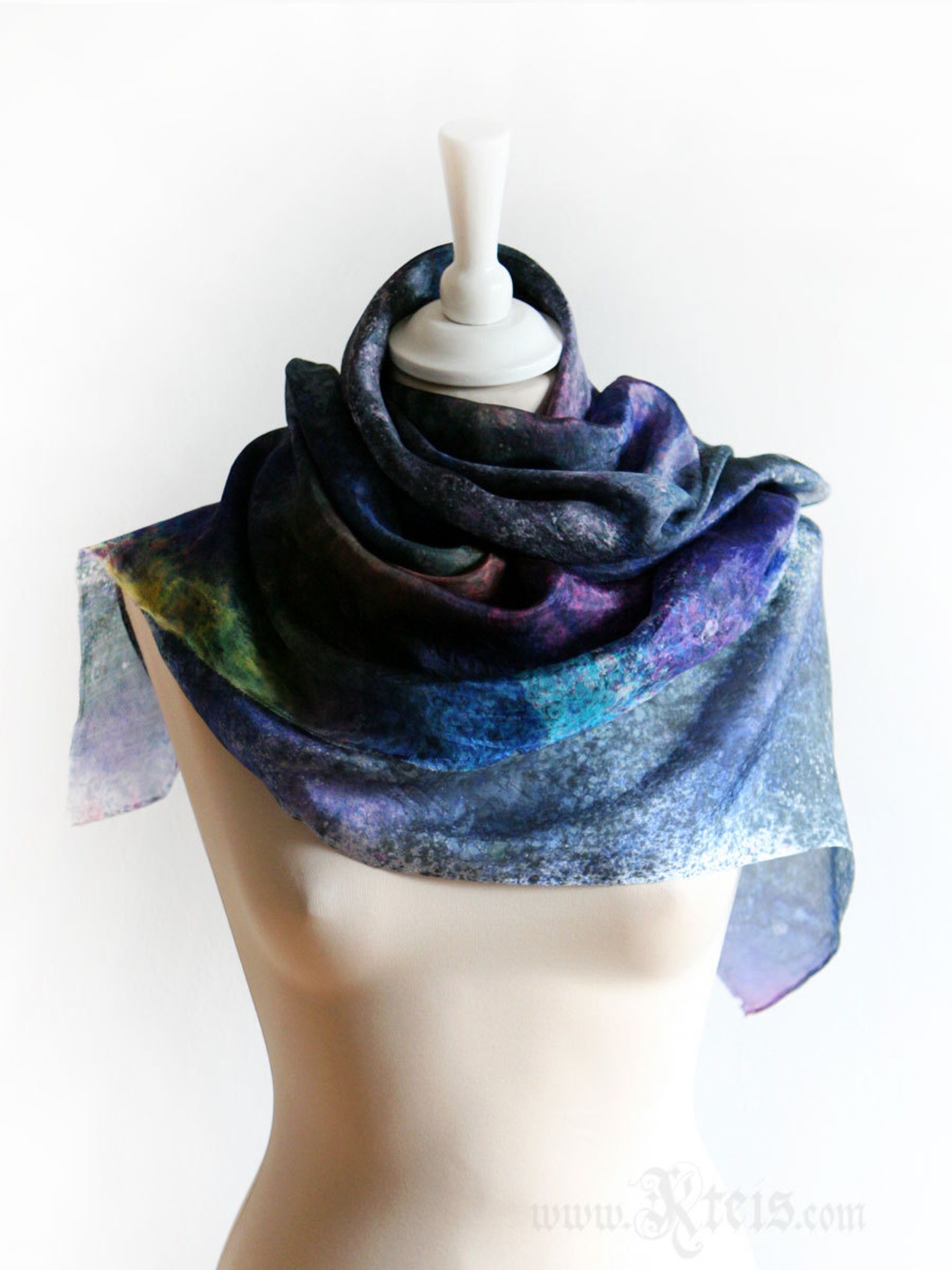 Nebula Galaxy Silk Scarf Starry Night Silk Scarf - Etsy