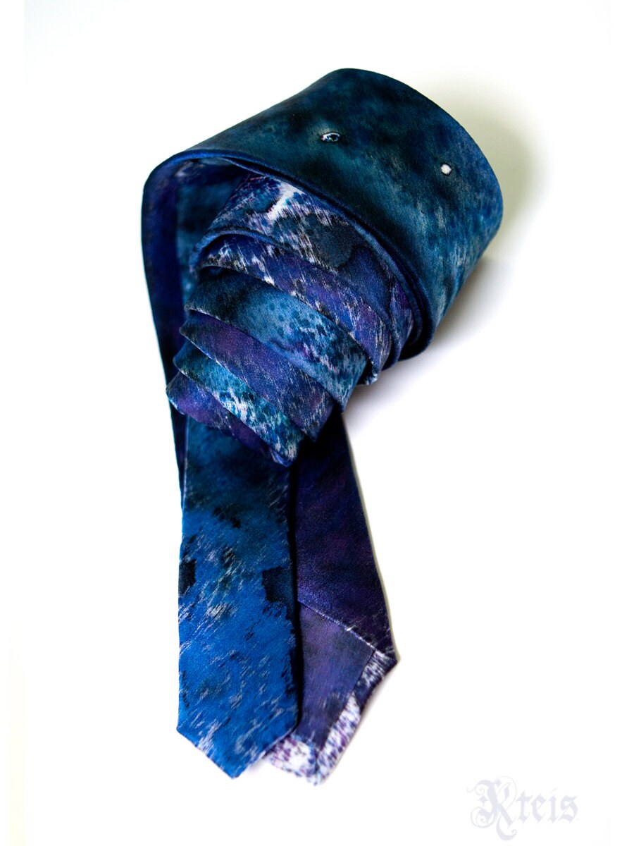 Skinny Galaxy Silk Necktie Stars and Space Tie - Etsy