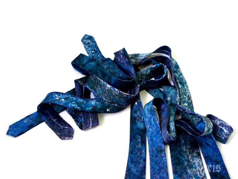 Skinny Galaxy Silk Necktie Stars and Space Tie - Etsy