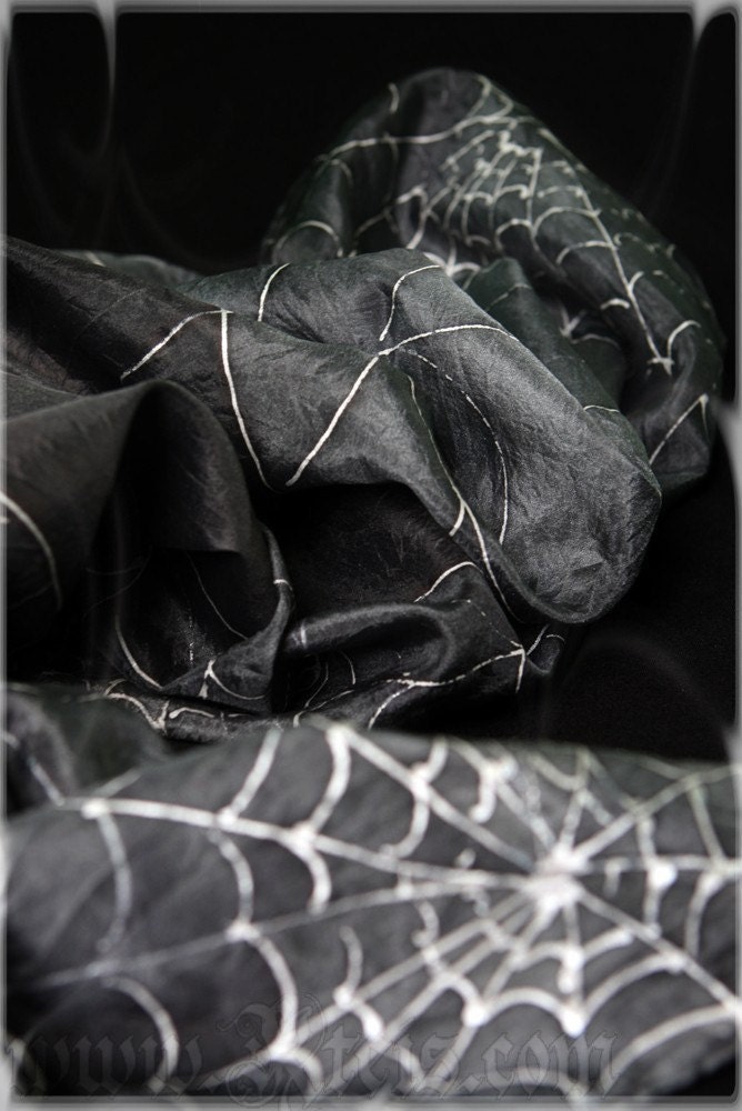 Emo Style Dark Silk Scarf Victorian Steampunk Fashion - Etsy