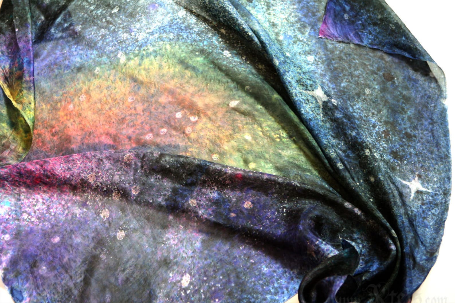 Nebula Galaxy Silk Scarf Starry Night Silk Scarf - Etsy