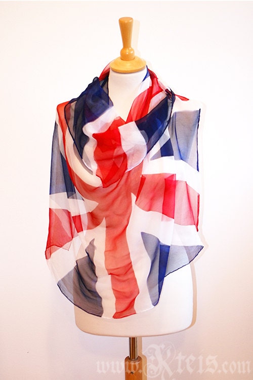 UK Flag Scarf British Flag Silk Scarf - Etsy