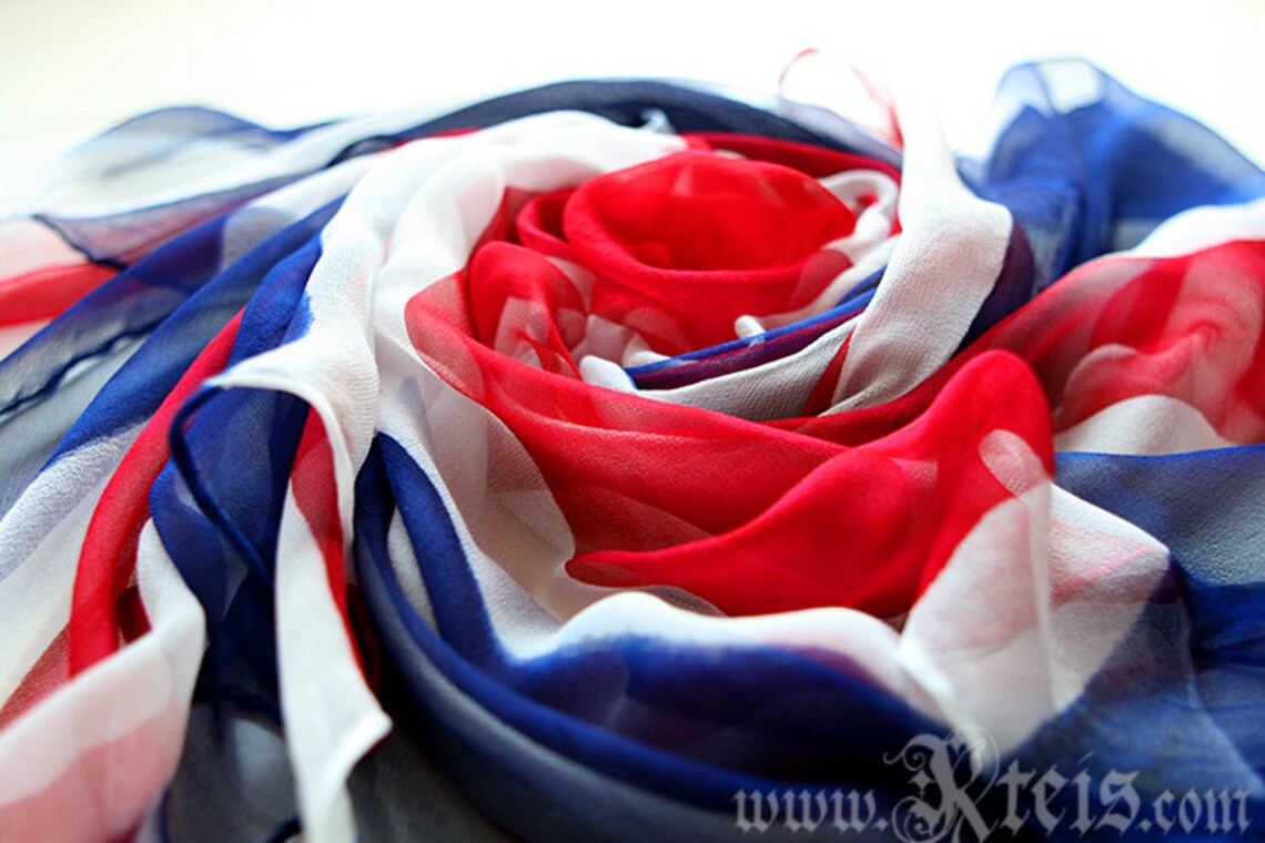 UK Flag Scarf British Flag Silk Scarf - Etsy