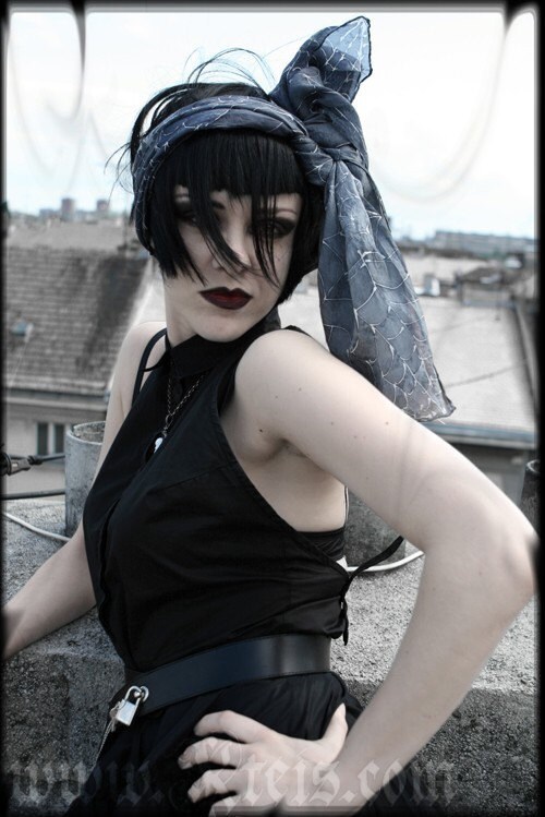 Emo Style Dark Silk Scarf Victorian Steampunk Fashion - Etsy