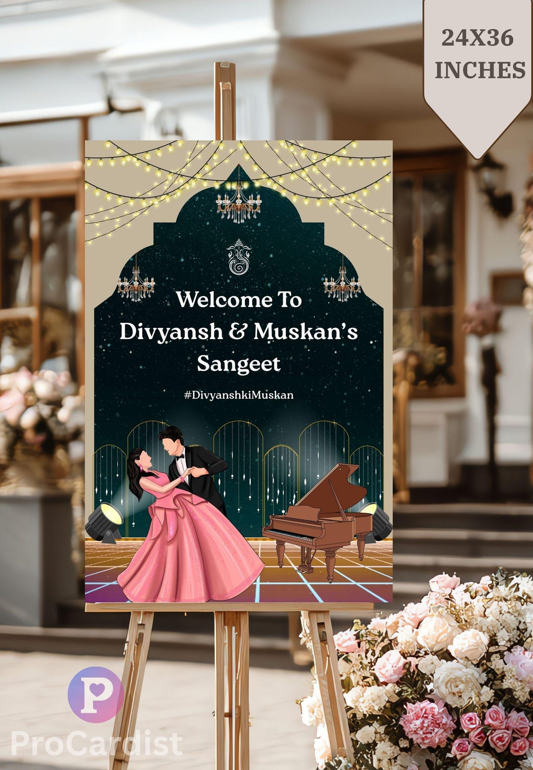 Indian Wedding Sangeet Welcome Board, Printable Sign 18x24" and 24x36 ...