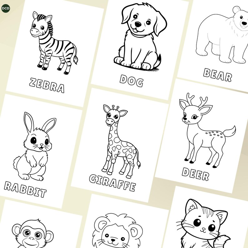 15 Land Animal Coloring Pages for Kids | Printable Animal Activity ...