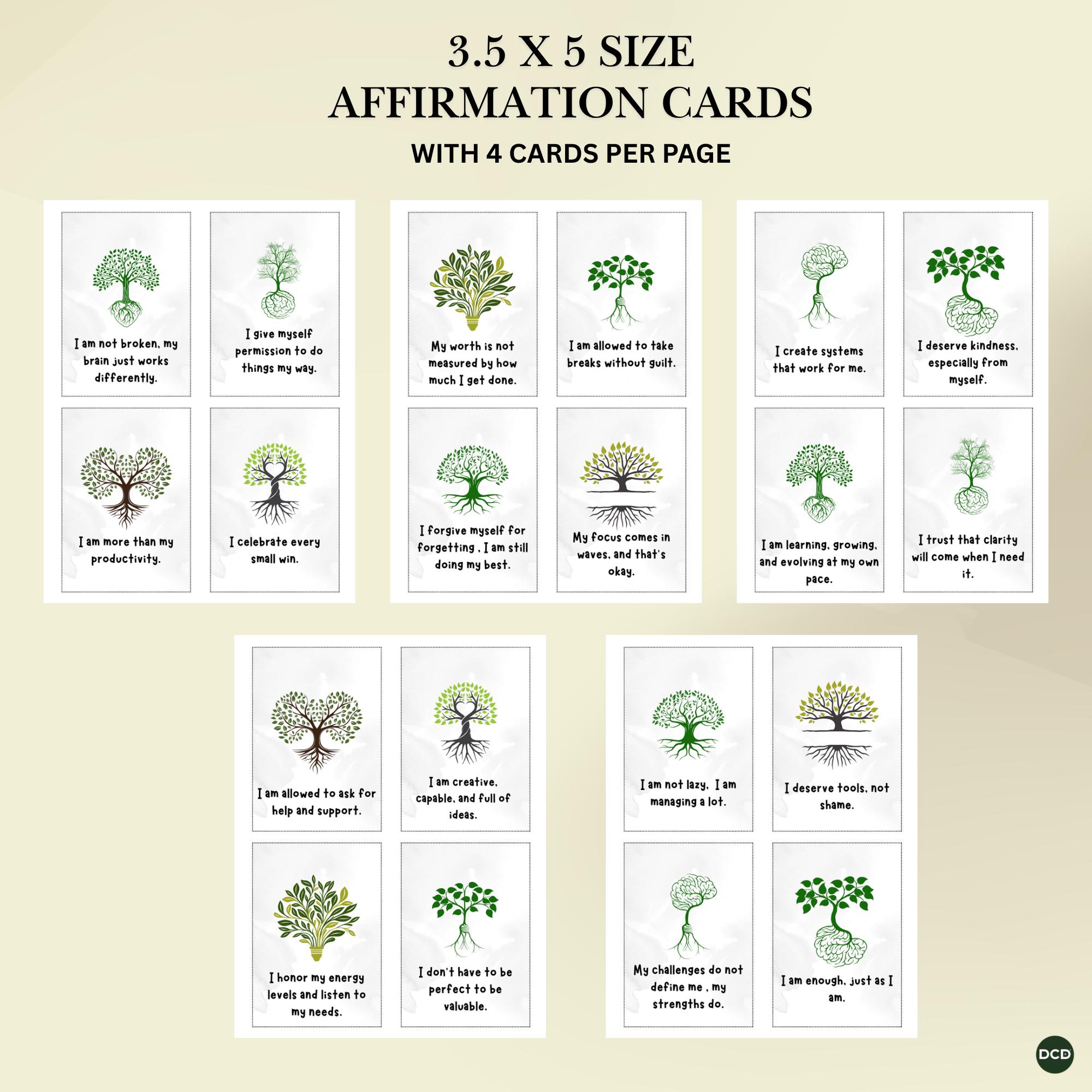 ADHD Affirmation Cards | Calming Corner Printable | Positive Psychology ...