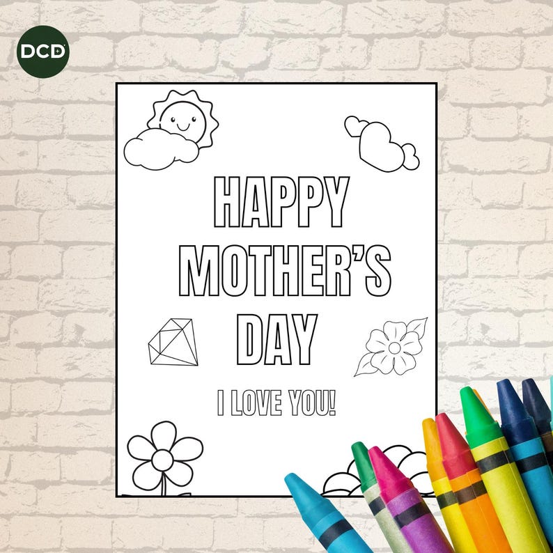 Mother's Day Card Printable | Color Your Own Card | Best Mom Greeting ...
