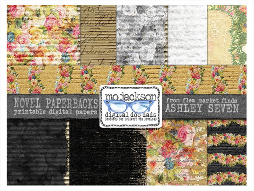 Digital Printable Paper 11 X 8.5 Inch Format Junk Journal Scrapbook ...