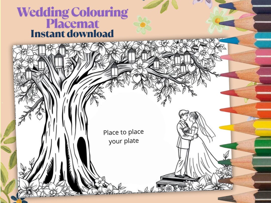 Coloring Placemat for Kids Activity, Fun Activity for Kids, Coloring ...