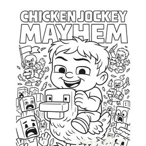 coloring pages chicken jockey