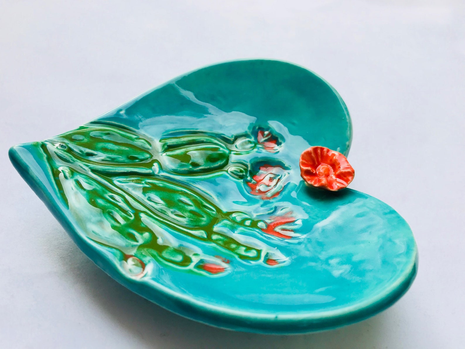 Heart Dish, Valentine Gift, Heart Pottery, Ceramic Heart Plate, Cactus ...