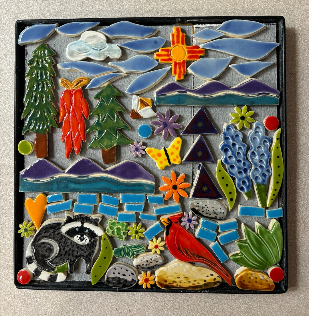Mountain Mosaic Kit, Handmade Tile Kit, DIY, New Mexico Theme, Robin ...
