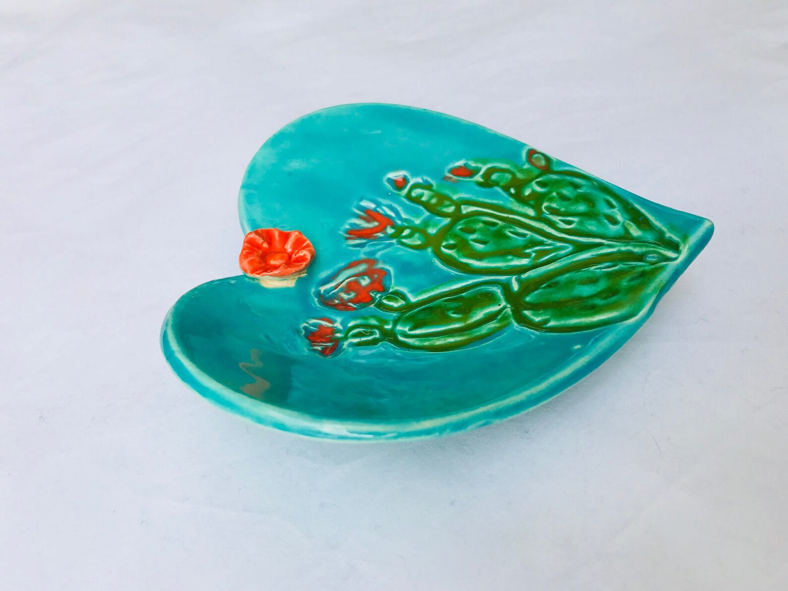 Heart Dish, Valentine Gift, Heart Pottery, Ceramic Heart Plate, Cactus ...