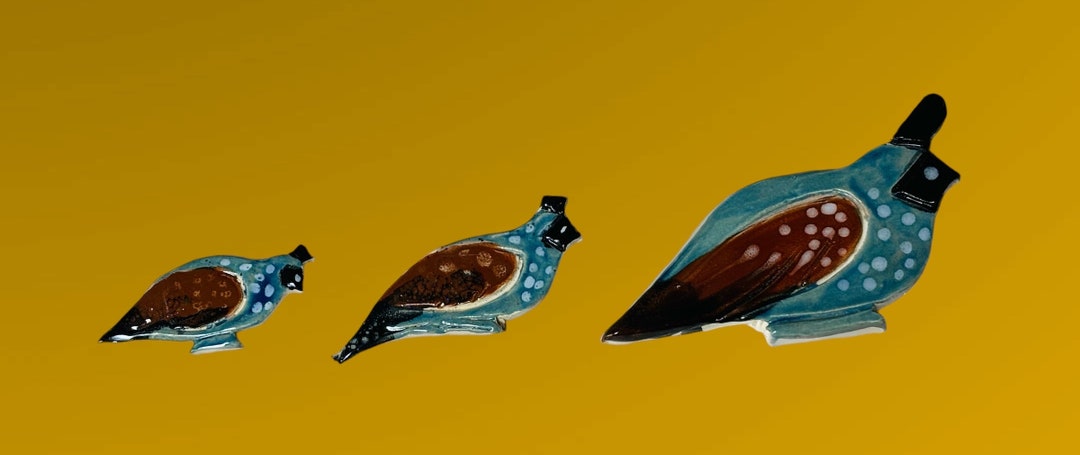 Quail Tile, Ceramic Tiles, Family of Quails, Handmade Tile, Gamble ...