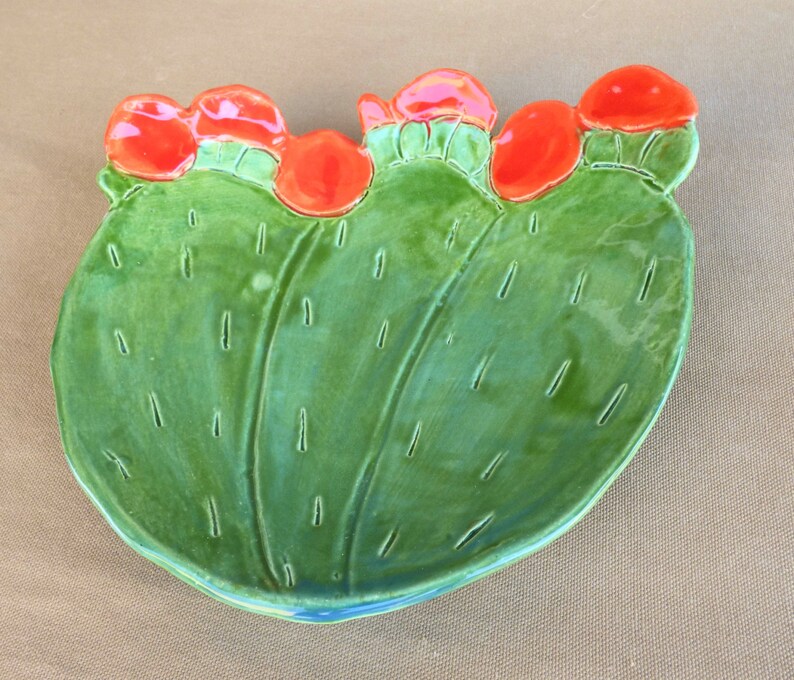 Cactus Spoon Rest Prickly Pear Cactus dish pottery cactus | Etsy