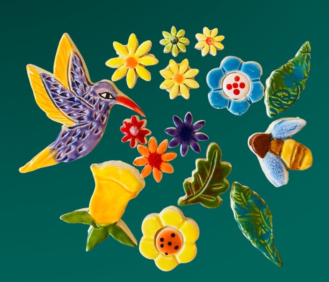 Mosaic Tile, Handmade Tile, Hummingbird Tile, Mosaic Tile Pieces ...