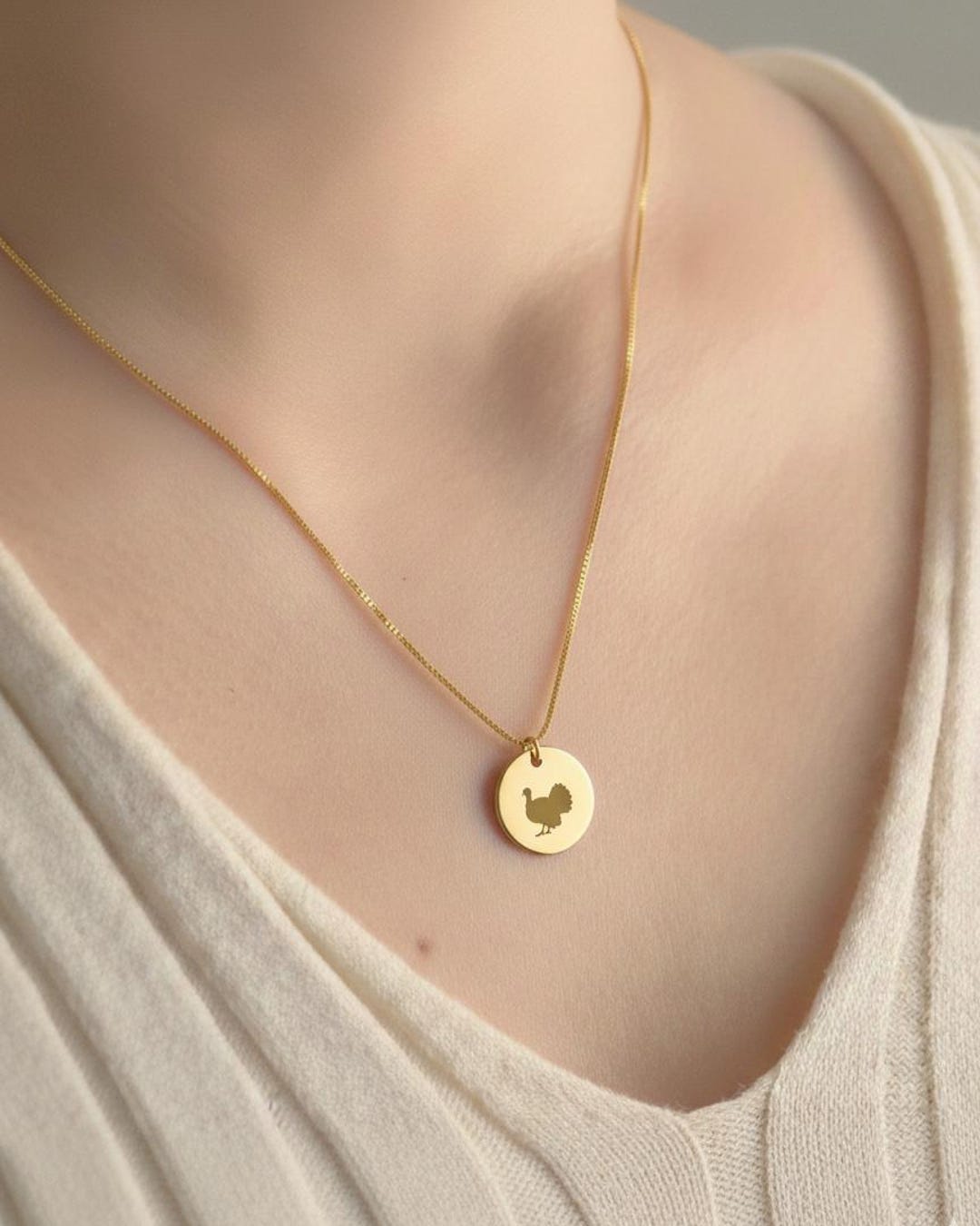 14K Gold Turkey Pendant Necklace: Animal Jewelry Gift - Etsy