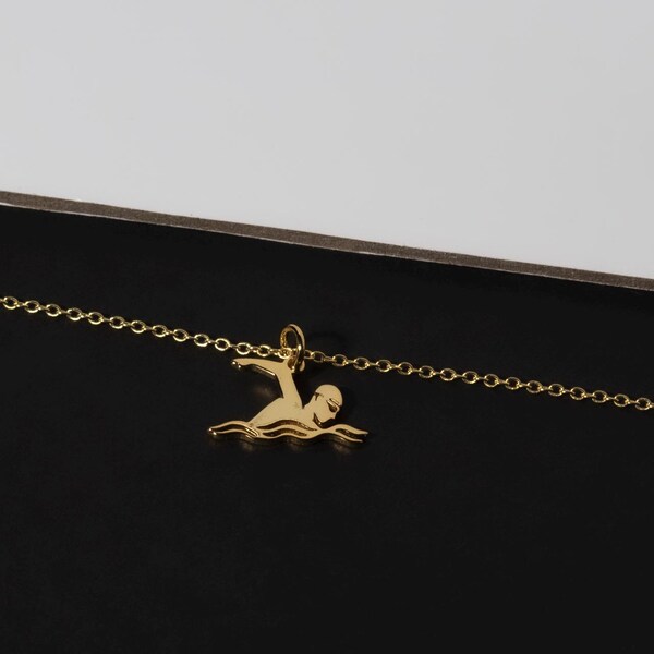 Swimmer Necklace - Etsy
