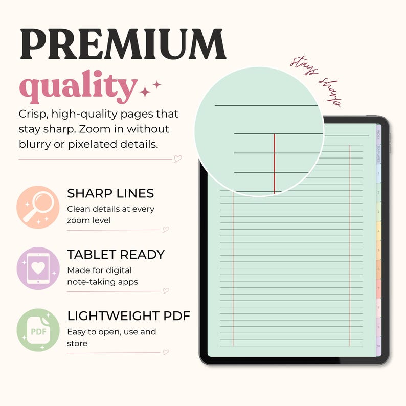 Pastel Cute Digital Notebook PDF – Customizable, Unlimited Colors - Etsy UK