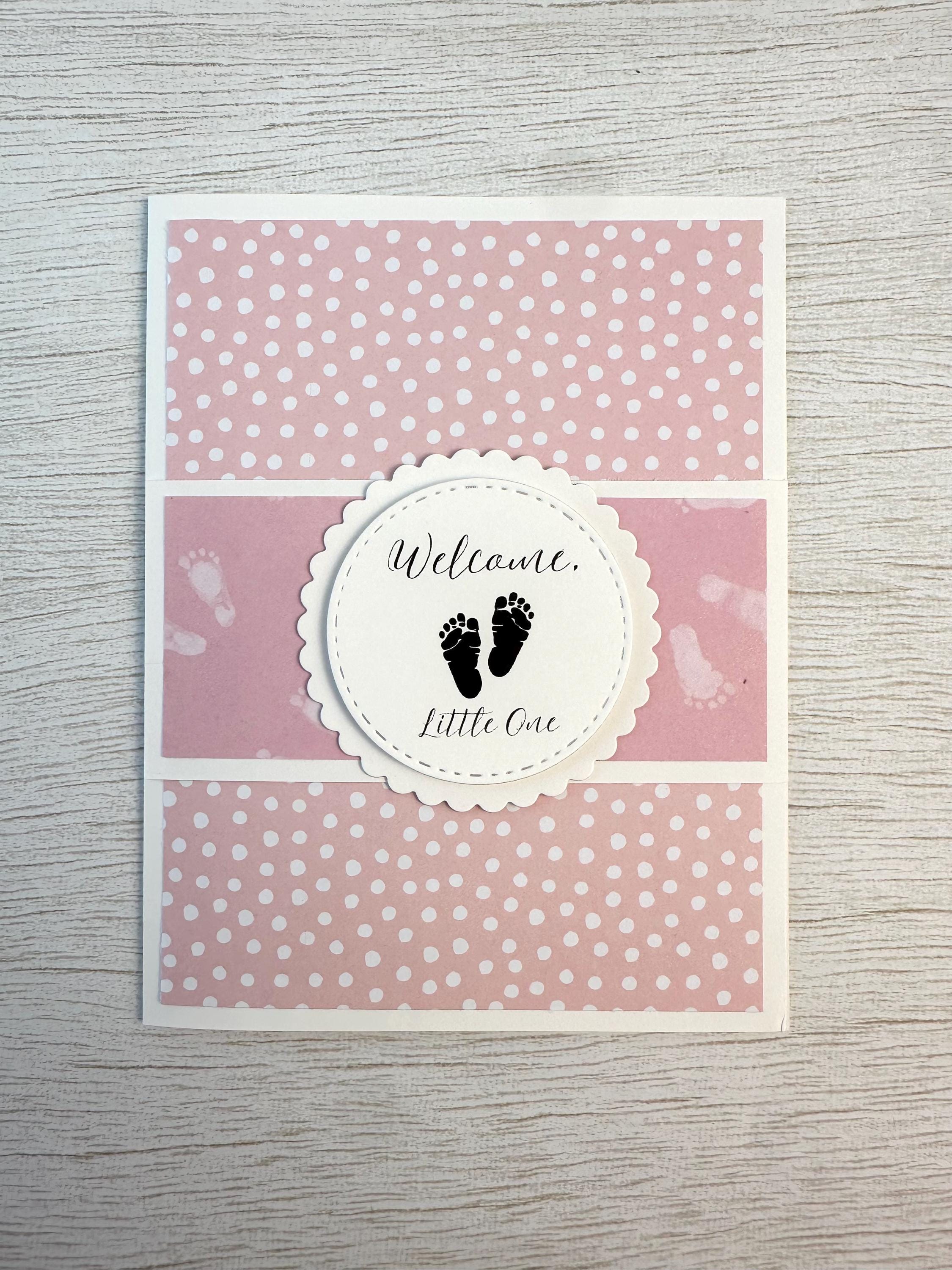 Handmade Pink Baby Girl Card, Baby Shower Greeting - Etsy